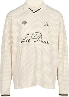 Les Deux Pull ample &agrave; logo brod&eacute; en coton m&eacute;lang&eacute;