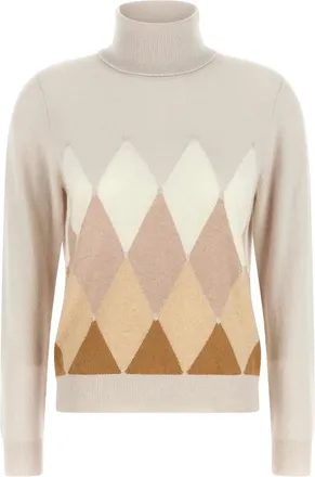 Ballantyne Femme, Pulls, Beige, Taille: 36 FR Pull Col Roul&eacute; Nouveaux Diamants