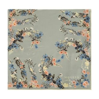 Alexander McQueen Seidenschal mit Blumenmotiv - - Accessories - Damen - Gr&uuml;n - ONE SIZE
