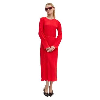 Never Fully Dressed Lang&auml;rmeliges Midikleid - - Dresses - Damen - Rot - XS