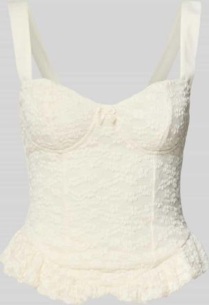 Gina Tricot Slim Fit Top mit Allover-Spitzenbesatz