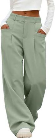 Generic Pantalon de costume pour femme - Pantalon large - D&eacute;contract&eacute; - Taille haute - Avec poches - &Eacute;l&eacute;gant - Pantalon extensible - Pour le bureau, les loisi