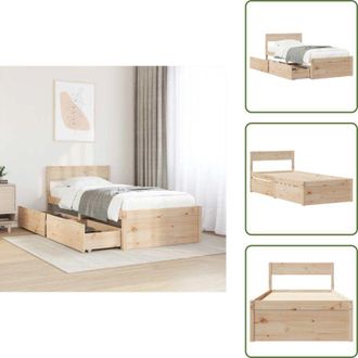 vidaXL The Living Store - Massivholzbett ohne Matratze 100x200 cm Kiefernholz - Massivholzbette - Holzbetten - Doppelbett - Kiefernbett - Bettgestell Mit