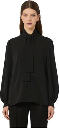 Max Mara Femme, Blouses et Chemises, Noir, Taille: 36 FR Bow Blouse