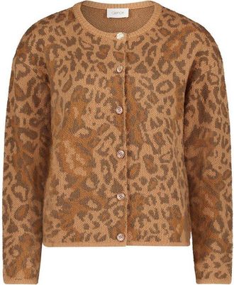 Cartoon Strickjacke Damen mit Rundhalsausschnitt (1-tlg)