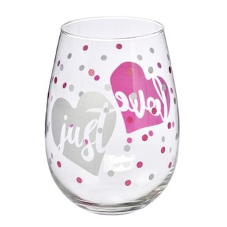 Krosno Glas f&uuml;r Wasser, S&auml;fte, Getr&auml;nke, Shakes Just Love | 1 St&uuml;ck | 500 ML | Deco Kollektion | Geeignet f&uuml;r Drinks, Wein, Desserts | Geschenkidee | Sp&uuml;lmas