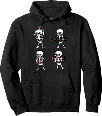 Huebucket Skeleton Arm Workout Pullover Hoodie