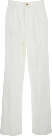 Polo Ralph Lauren Femme, Pantalons, Blanc, Taille: 48 FR Pleated Pantalons