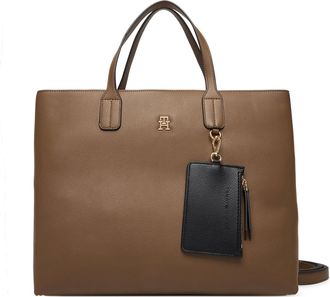 Tommy Hilfiger Handtasche Tommy Hilfiger Th Icon Satchel AW0AW18122 Braun