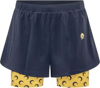Marine Serre Homme, Sport, Bleu, Taille: S Shorts Athleisure avec Inserts Lune