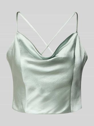 Jake*s Crop Top mit Wasserfallausschnitt und Schn&uuml;rung