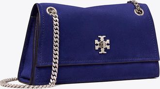 Tory Burch Damen Mini Kira Schultertasche aus Wildleder mit Drehverschluss