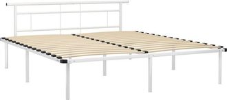 vidaXL Bettgestell Wei&szlig; Metall 180x200 cm Vidaxl