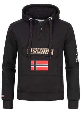 Geographical Norway Gymclass Men - Hoodie herren mit Kapuze Zip Tasche Känguru Mann - Pullover Sweatshirt Warm Langarm - Hoody Männer Jungen Frühling Sommer Herbst Winter