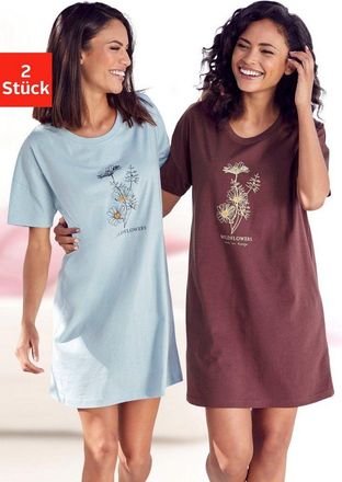 Vivance Bigshirt (2er-Pack) mit Frontdruck