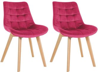 Clp 2er Set St&uuml;hle Brook Samt rot