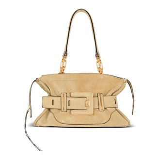 Balmain Suede Anthem Bag - - Bags - Damen - Beige - ONE SIZE