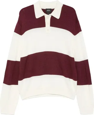 A.P.C. A. p.c. Striped Polo-collar Sweater