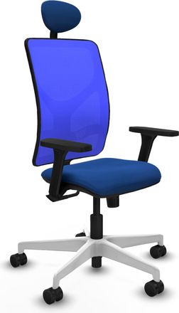 Piqueras y Crespo B&uuml;rostuhl mit 3D-Armlehnen, h&ouml;henverstellbare Lendenwirbelst&uuml;tze und festes Kopfteil, ausgestattet mit 3 Positionen und Schneidschaum, Blau/Blau