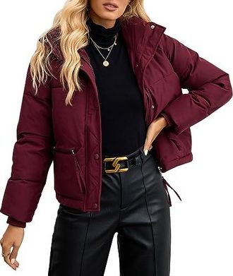 ORANDESIGNE Blouson Matelass&eacute; Femme Thermique Veste en Duvet Hiver Chaud Chic Doudoune Ultra L&eacute;g&egrave;re Confortable Manteau Ample D&eacute;contract&eacute; Puffer Jacket Outwear Bo