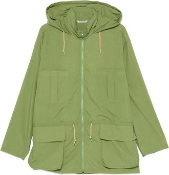 Auralee Homme, Vestes, Vert, Taille: 2XL Super Fine Cotton Lawn Hooded Blouson