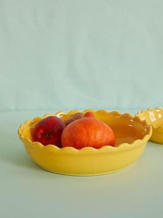 Rice Gro&szlig; rund Steingut Ofenform - Gelb