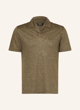 Ermenegildo Zegna Zegna Jersey-Poloshirt Aus Leinen braun