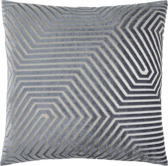 Riva Paoletti Evoke Samt-Kissenbezug - Luxuri&ouml;ser dekorativer quadratischer Kissenbezug mit Chevron-Muster (Anthrazit - 55x55cm), Holzkohle