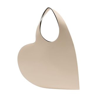 Coperni Womens Heart-Shaped Calfskin Shoulder Bag Beige