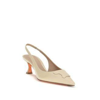Santoni Womens Taylor Heel Beige Calf Leather Bos