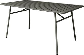 Vente-Unique Table de jardin L.160 cm en m&eacute;tal - Gris anthracite - MIRMANDE de MYLIA