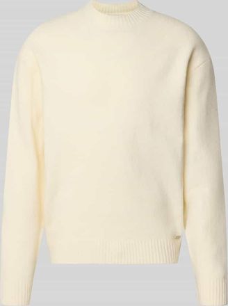Review Relaxed Fit Strickpullover aus Material-Mix mit Baumwoll-Anteil