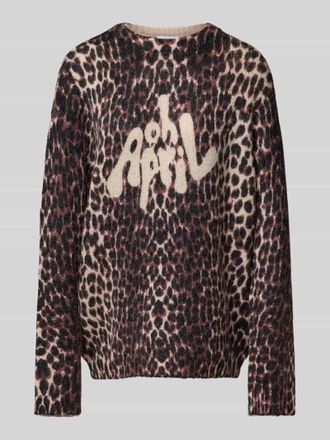 Oh April Strickpullover im Leo-Look mit Rundhalsausschnitt Modell Moani
