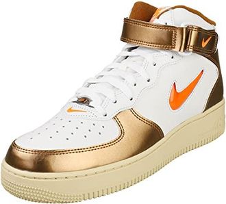 Nike Chaussures de Basket-Ball Air Force 1 Mid 07 pour Homme, Medium, White Total Orange Ale Brown 100, 45 EU