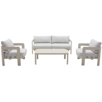 Made In Meubles Made In Meubles - Salon de jardin en aluminium taupe Lor&eacute;a