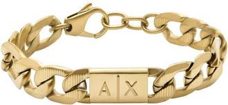 A|X Armani Exchange Armband F&uuml;r M&auml;nner, L&auml;nge: 190mm+35mm, Breite: 18mm, H&ouml;he: 11.5mm Gold-Edelstahl-Armband, AXG0078710