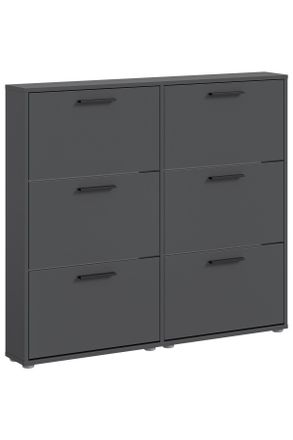 CARRYHOME Schuhkipper, Anthrazit, Kunststoff, 116x103x17 cm, Typenauswahl, stehend, Garderobe, Schuhaufbewahrung, Schuhkipper