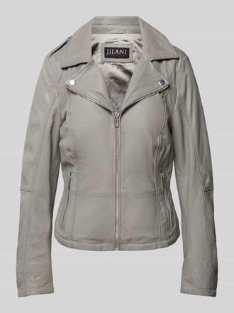 Jilani Lederjacke mit Rei&szlig;verschlusstaschen