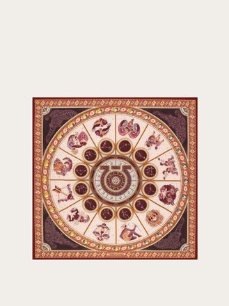 Ferragamo Damen Seidenhalstuch mit Horoskop-Print Rot