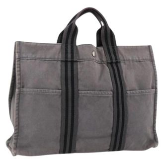 Herm&egrave;s Pre-owned Vintage Canvas Tote Bag - - Pre-owned - Damen - Grau - ONE SIZE