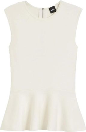 HUGO BOSS Femme, Pulls, Blanc, Taille: 44 FR 50557136 Pulls &agrave; col rond