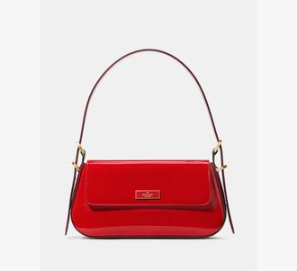 Kate Spade New York Bridget Schultertasche Aus Lackleder Und Stoff Mit Umschlag, Klein