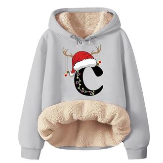 Generic Pull de No&euml;l 2025 pour femme - Grande taille - Haut moelleux &agrave; manches longues - Coupe ample - Doux et confortable - Avec cordon de serrage - Pull &agrave; c