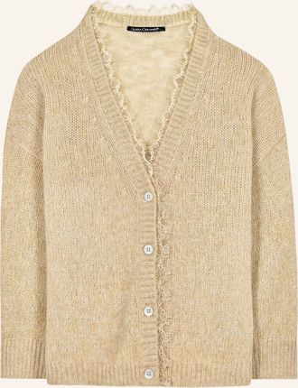 Luisa Cerano Luisa Cerano Strickjacke Mit Alpaka Und Spitze gelb