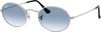 Ray-Ban Stilvolle ovale Sonnenbrille mit blauen Gl&auml;sern - - Accessories - unisex - Grau - 51 MM