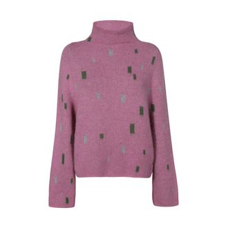 Emporio Armani Geometrischer Rollkragenpullover - - Knitwear - Damen - Rosa - XS