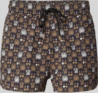 HUGO BOSS Regular Fit Badeshorts mit Allover-Muster Modell CALA