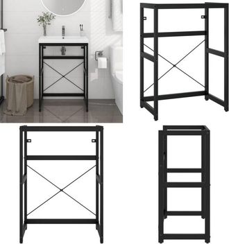 vidaXL Badezimmer Waschtischgestell Schwarz 59x38x83 cm Eisen - Badezimmerm&ouml;bel - Waschtischgestell - Eisen - Schwarz - Unterw&auml;scheaufbewahrung - Home &