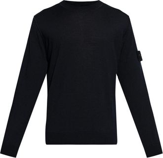 Stone Island Homme, Pulls, Bleu, Taille: XL Pull en laine avec col rond