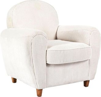 The Home Deco Factory The Home Deco Factory - Fauteuil club c&ocirc;tel&eacute; beige 89x84x82 cm - Tissu doux pour confort optimal - Hauteur dassise 43 cm - Design &eacute;l&eacute;gant